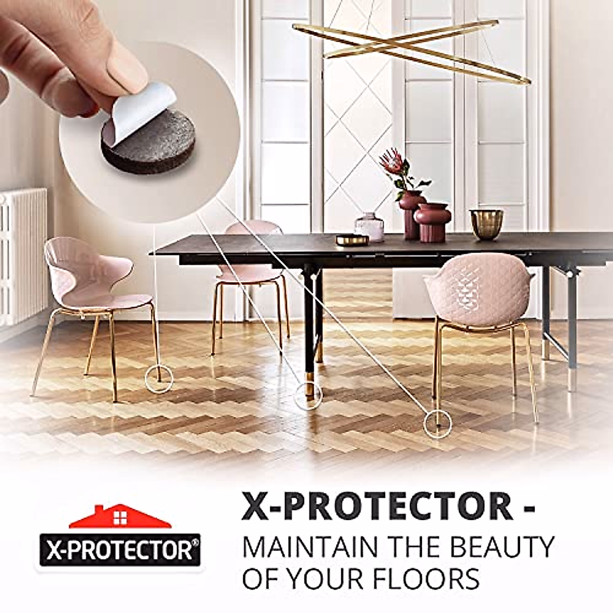 X-PROTECTOR 357 pcs Premium Huge Pack Felt Furniture Pads! Quantity of Furniture Sliders with Many Big Sizes – Your Ideal Floor Protectors. Protect Your Hardwood & Laminate Floor!