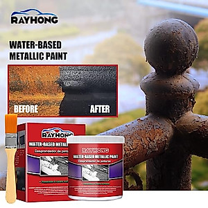 HAOTING Rust Remover for Metal, Water-Based Metallic Paint Rust Converter, Multi Purpose Anti-Rust Protection Car Coating Primer, Antirouille Pour Automobile, with Brush (2 Pcs)