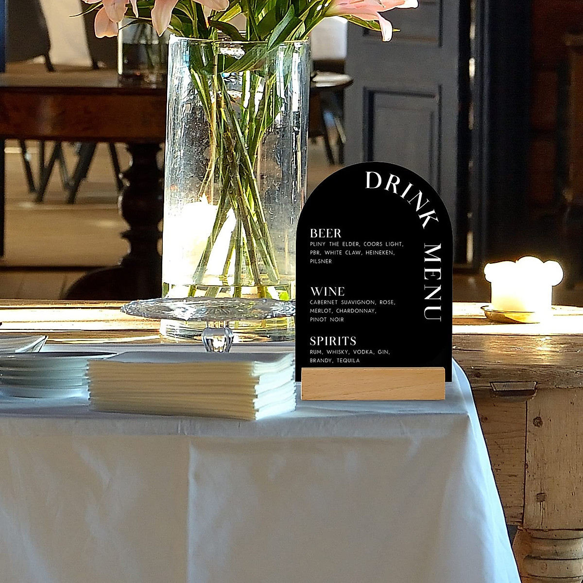 5x7 Inch Blank Black Arch Acrylic Sign | 10 Pack Arch Acrylic Blanks Acrylic Sheet 1/8 inch Thick, DIY Acrylic Arch Table Numbers, Perfect as Arched Modern Wedding Signs, Arched Round Top Table Sign