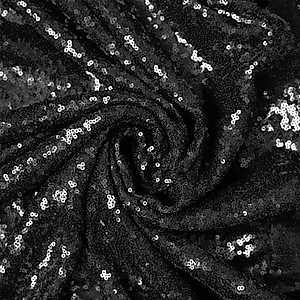 JYFLZQ Black Sequin Tablecloth - 50" x 80'' Rectangular Sparkly Glitter Metallic Table Cloths Table Cover Overly for Halloween, Retirement, Birthday Party, and Graduation Decorations