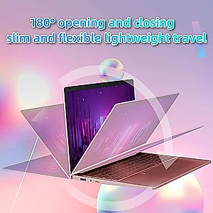 【Win 11 Pro/Office 2019】16 inch Laptop Narrow Bezels FHD (1920*1200) IPS Display, High Performance Celeron N5105 CPU, 16GB RAM, 256GB SSD, with Full Size Numeric Backlit KB, Rose gold (16G+256G SSD)