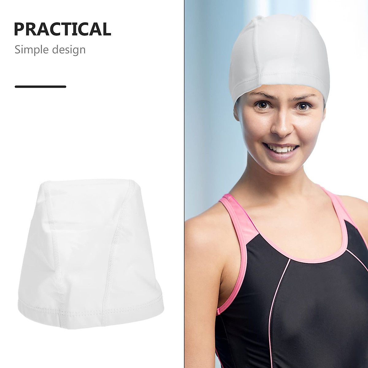 BESPORTBLE Pu Swimming Cap Flap Hats Swim Bag Neck Cap Swimcap Swim Cap Swim Turban Sun Caps Replacement Trampoline Poles Swimming Head Cap Portable Outdoor White Elastic Cap Miss