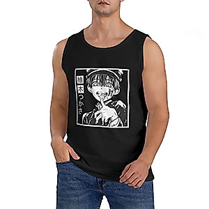 Toilet-Bound Anime Hanako-Kun Men's Tank Tops Tshirt Cool Custom Sleeveless Shirts Black 3X-Large