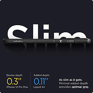 Spigen Liquid Air Armor Designed for iPhone 12 Pro Max Case (2020) - Matte Black