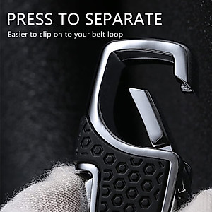 KIFIDAN Car Keychain Premium Keychain 2 Keyrings Chrome Plated Stainless Steel Heavy Duty Car Keychain Men and Women Heavy Car Keychain Keychain-Black