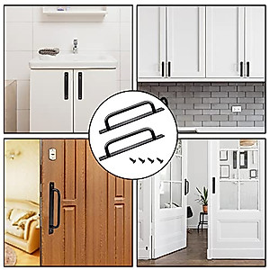 Mozeat Lens 2 Pack Sliding Barn Door Handles Matte Black Barn Door Pull Handle 160mm Double Sided Door Handle Set for Sliding Gate Wardrobe Cupboard Cabinet Closet