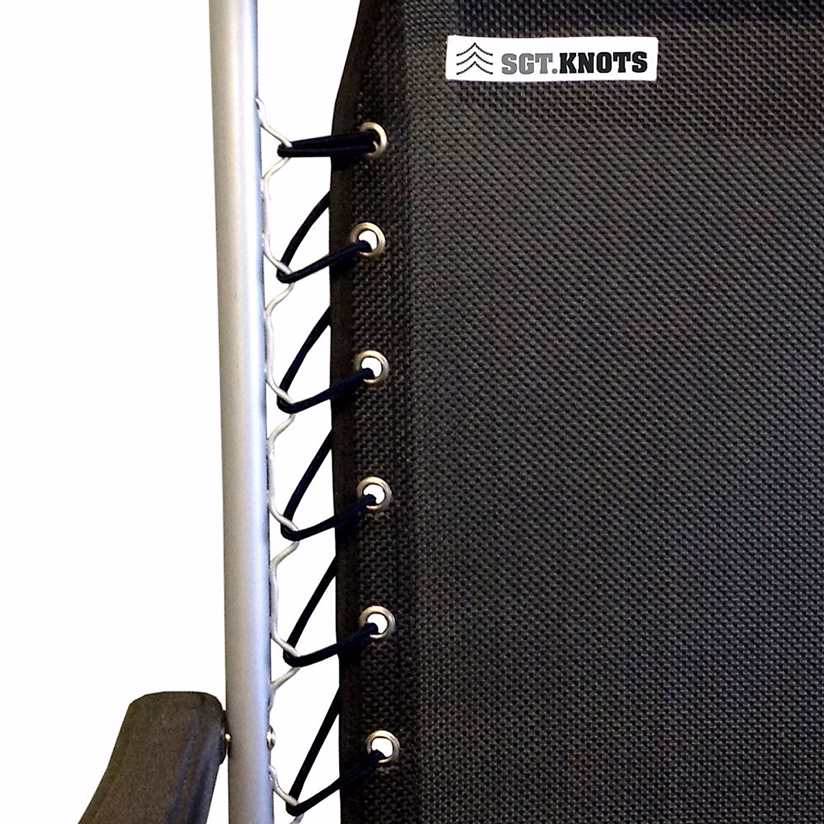 SGT KNOTS Zero Gravity Chair Universal Replacement Lace Kit - Stretch and Shock Absorption Ultra Premium Nylon Bungee Cord (Black)