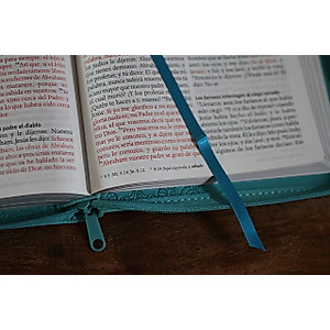 Biblia Reina Valera 1960 letra grande. Símil piel aguamarina, cremallera, tamaño manual/Spanish Bible RVR 1960. Handy Size, Large Print, Leathersoft Aqua,