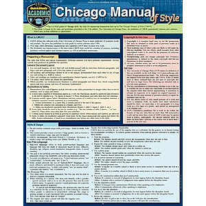 Chicago Manual Of Style Guidelines QuickStudy Laminated Reference Guide