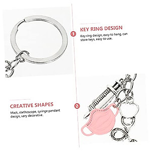 GALPADA 4pcs Stethoscope Keychain Key Fob Nurse Key Chain Novel Keychain Car Pendant Nurse Keychain Doctor Keychain Key Pendant Decorative Key Chain Nurse Key Ring Key Holder Alloy