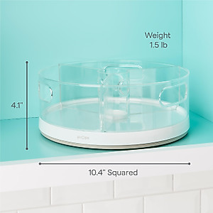 YouCopia Crazy Susan Turntable, Divided Lazy Susan Organizer with 3 Clear Bins for Cabinet and Pantry Storage