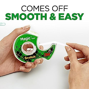 Scotch Magic Tape, Invisible, Home Office Supplies and Back to School Supplies for College and Classrooms, 4 Rolls with 4 Dispensers