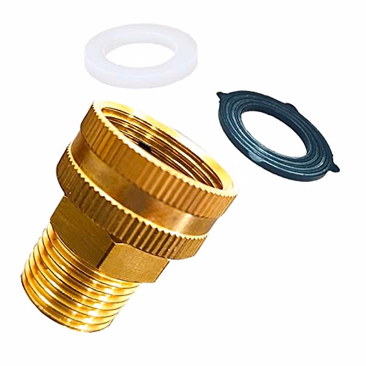 YOUHO Brass Swivel 3/4” GHT Female x 1/2” NPT Male Connector, GHT to NPT Adapter Brass Fitting, Garden Hose Adapter, Garden Hose to Pipe Fittings Connect, Garden Pipe Joint Extension Repair Fitting