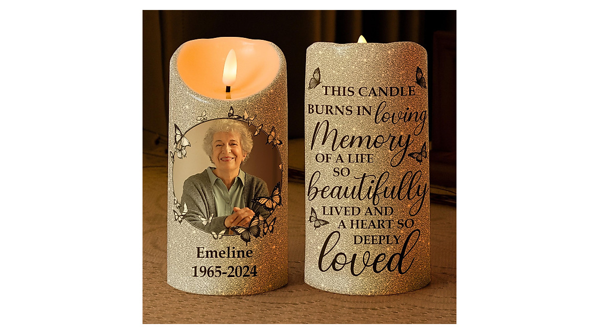 Personalized Photo Memorial Candle for Loved Ones