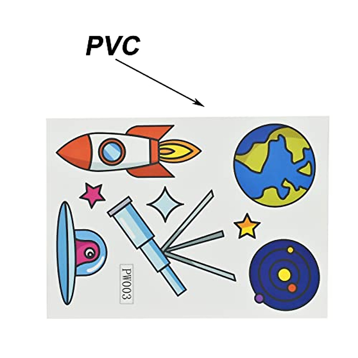 Maydahui 4 Sheet Spaceship Alien Rocket Robot Wall Decals DIY Cartoon Universe Wall Stickers for Children's Room Kids Room Nursery Decoration