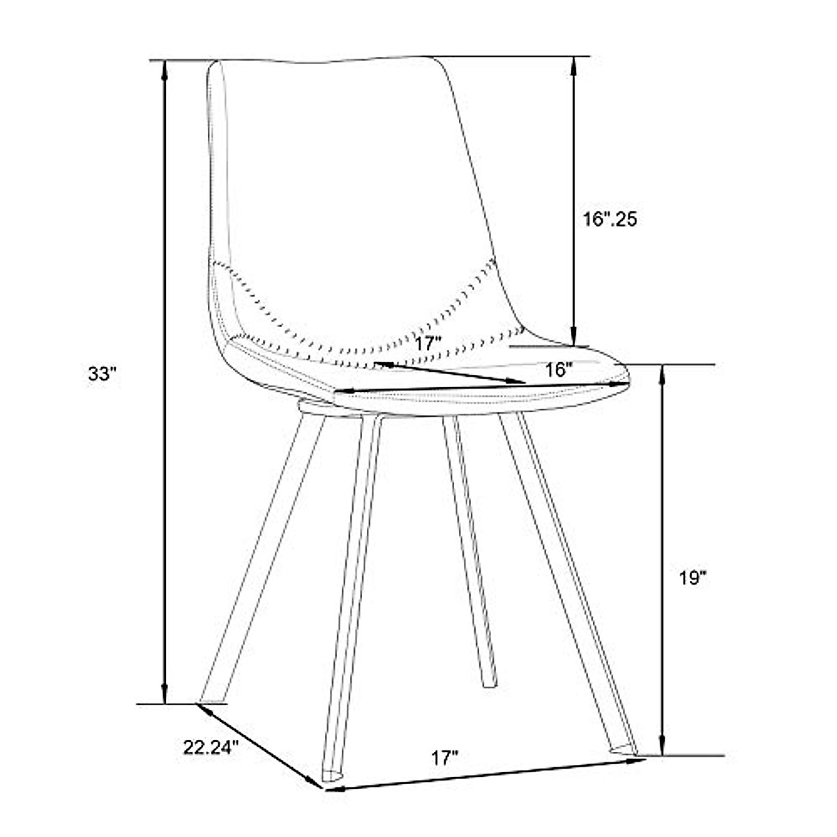 LeisureMod Markley Dining Chair, Light Brown
