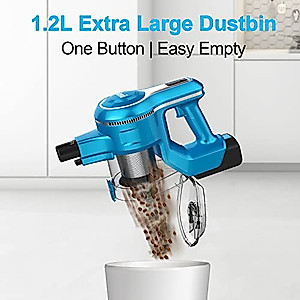 INSE Cordless Vacuum Cleaner, 10 in 1 25KPa 300W Powerful Stick Vacuum, Rechargeable Cordless Vacuum, Up to 45min Runtime, Lightweight Vacuum Cleaner for Carpet Hard Floor Pet Hair, S6T Celeste