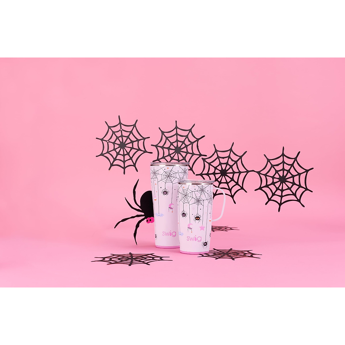 Swig Life 32oz Insulated Tumbler, Travel Coffee Tumbler with Lid, Cup Holder Friendly Travel Coffee Mug, Stainless Steel Thermos, 32 oz Tumbler, Reusable Insulated Coffee Mug (Sweet And Spooky)