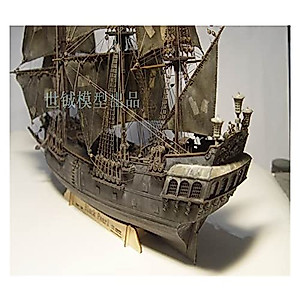 3D Pirate Wooden Kits 1: 96 Pirates of The Caribbean Black Pearl Wooden Sailboat Model Kit Collection Ornaments Display