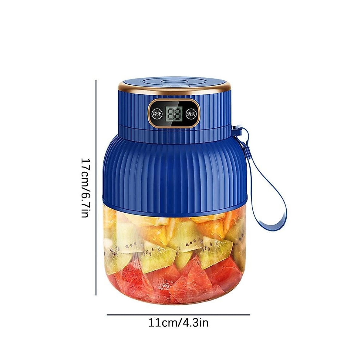 Generic Portable Blender with 10 Blades,Mini Smoothie Blender 600ml,Fruit Juice Mixer,Intelligent Digital Display Juicer Cup With Self-cleaning Function,USB Traveling Fruit Veggie Juicer, green