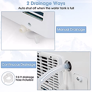 COSTWAY Portable Air Conditioner, 8000 BTU AC Unit with Built-in Dehumidifier, Fan Mode, Sleep Mode, 24H Timer, Remote Control, Window Installation Kit & Remote Control, Cools up to 250 Sq. Ft