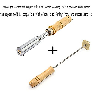 Custom Electric Wood Branding Iron for wood， 350W Custom Cake Logo BBQ Heat Stamp with Brass Head and Wood Handle for Woodworking and Handcrafted Design Compatible With 8mm (Electric iRon Only)