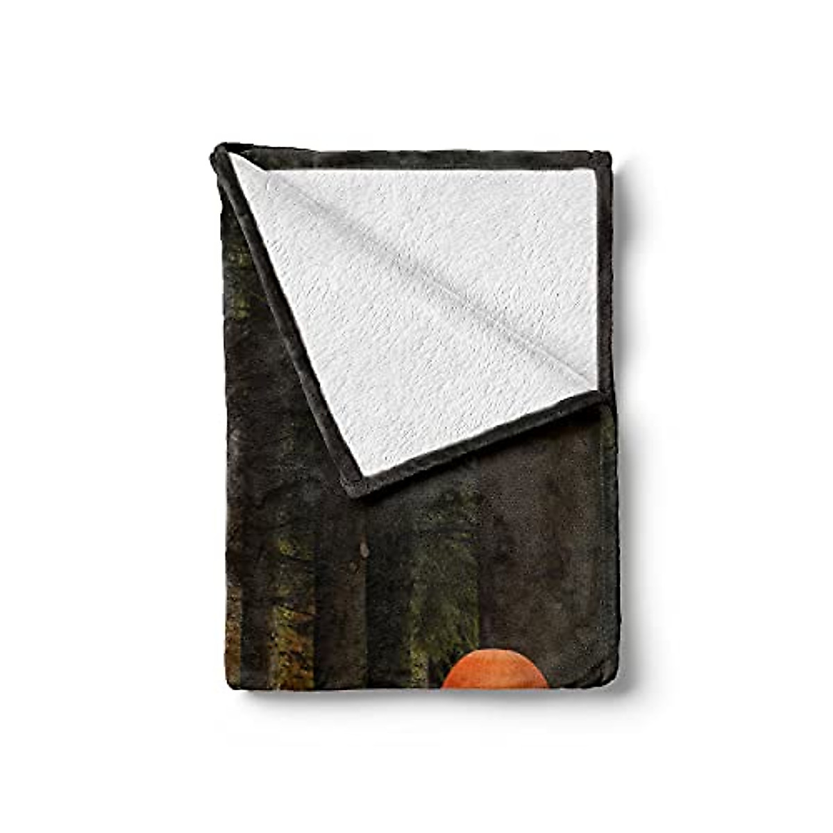 Ambesonne Mushroom Soft Flannel Fleece Throw Blanket, Mushrooms in Deep Dark Forest Fantasy Nature Theme Earth Path, Cozy Plush for Indoor and Outdoor Use, 50" x 70", Pomegranate Green