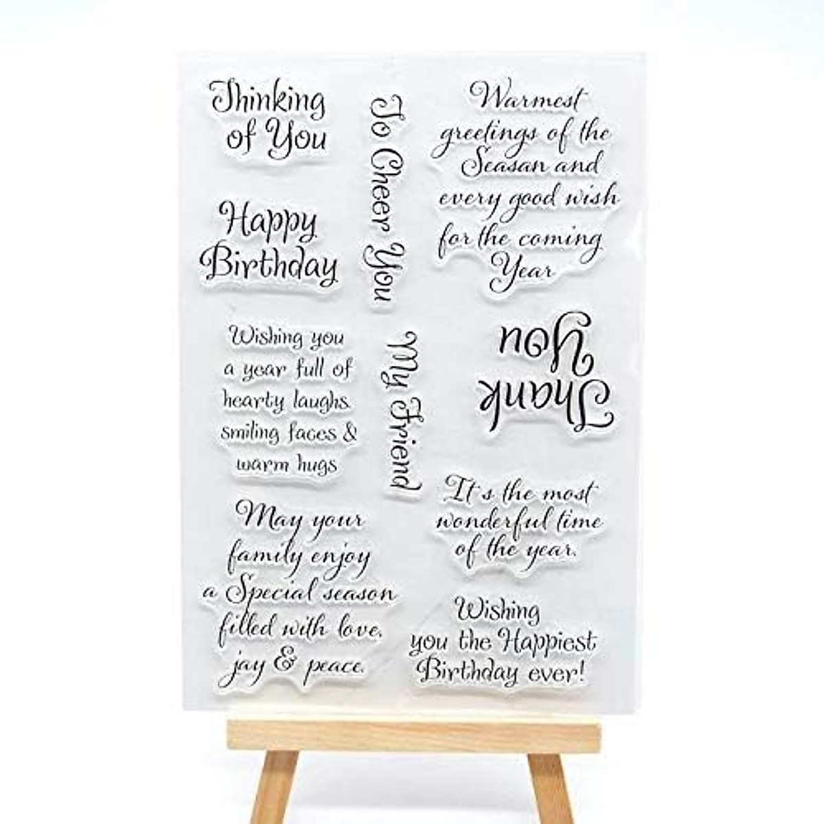 Welcome to Joyful Home 4pcs/Set Different Sentiments Rubber Clear Stamp for Card Making Decoration and Scrapbooking