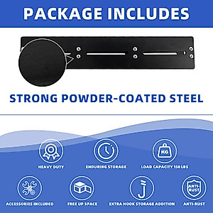 Garage Ceiling Storage Racks for Bins - Heavy Duty Overhead Garage Storage Rack, Adjustable Garage Tote Slide Storage System, Garage Ceiling Storage Bin Rack With 4 Hooks Black (4 Sets, For 3 Bins)