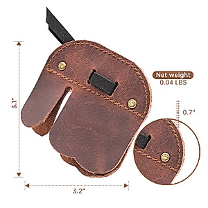 Perogen Archery Finger Tab-Cow Leather Fingers Protector for Recurve Bows Hunting Finger Protector Brown (L)