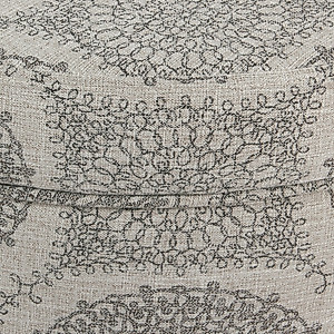 Homepop Home Decor | Upholstered Round Storage Ottoman | Ottoman with Storage for Living Room & Bedroom (Grey Medallion) 24.0 In. X 24.0 In. X 17.0 In.