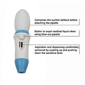 ONiLAB Lab Serological Pipette Controller, Manual Pipette Filler, 0.1-100mL,ABS, Light Blue…