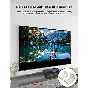 VIVIDSTORM-Projector Screens S PRO 120inch Electric Tension Floor Rising Screen,Motorized Portable self-Rising ALR Movie Theater Office for 4K 8K HD Ultra Short Throw Laser Projector,VWSDSTUST120H-WB