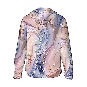 Alcohol Ink Painting Marble Sun Protection Outdoor Full Zip Hoodie Long Sun Shirts