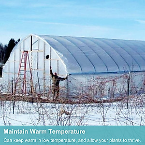 10 x 26 ft Greenhouse Film & Repair Tape, 6 mil Clear Greenhouse Cover, UV Resistant Covering Plastic Sheeting Hoop Anti-drip House Plastic Polyethylene Cover