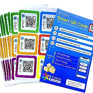 QR Code Labels for Storage & Organization Smart Moving Labels Pack and Track Labels with QR Code for Inventory, Storage – 48 Stickers (QR Code Labels for Storage - 48pcs)