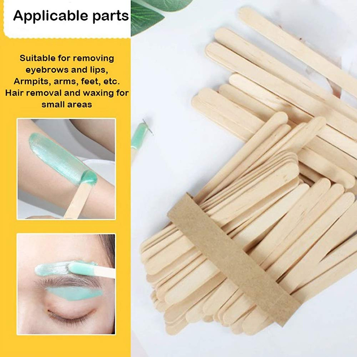 Liphontcta 400 Pcs Wax Spatulas, Wooden Wax Applicator Sticks Disposable Wooden Waxing Stick Hair Removal Stick Garden Sculpture Outdoor Decoration