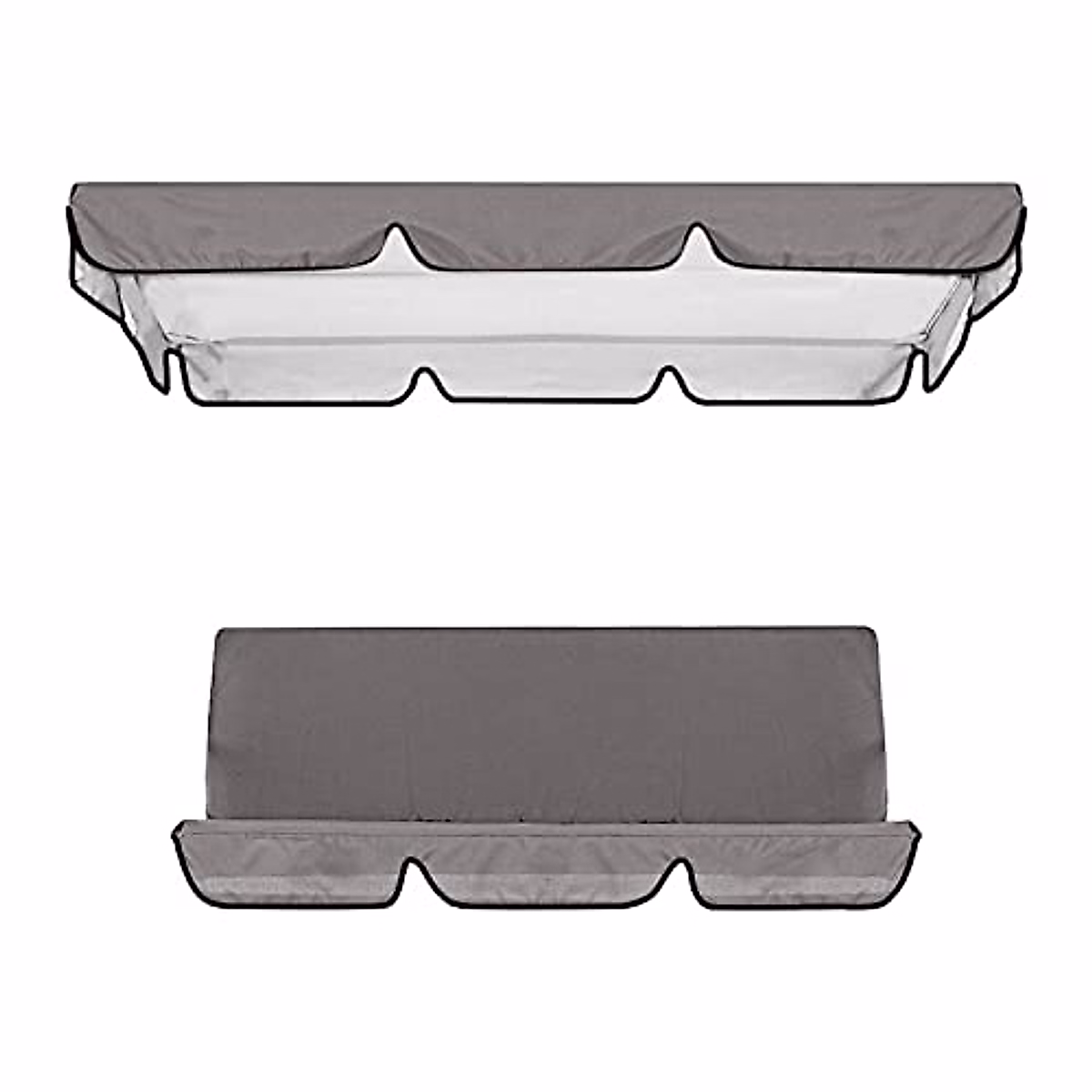 Waterproof Swing Canopy with Seat Cushion Cover 55.9"(L) x 47.2"(W), Outdoor UV Block Sun Shade Canopy of Swing Chair for Garden Park Balcony Backyard Swing Canopy Replacement Cover (Style-5)