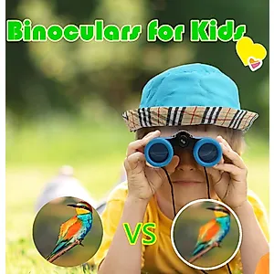 Scotamalone Kids Binoculars Shock Proof Toy Binoculars Set for Age 3-12 Years Old Boys Girls Bird Watching Educational Learning Hunting Hiking Birthday Presents