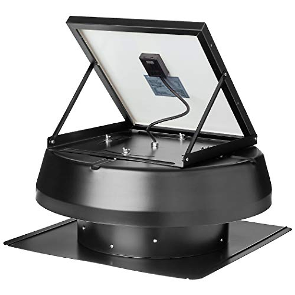 iLIVING HYBRID Ready Smart Thermostat Solar Roof Attic Exhaust Fan, 14", 1750 CFM, 2500 Coverage Area, Black