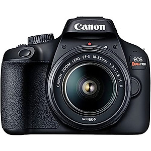 Rebel T100 / 4000D DSLR Camera with EF-S 18-55mm f/3.5-5.6 is II and EF 75-300mm f/4-5.6 III Lens + Accessory Bundle Kit (Flash, Travel Charger, Extra Battery, and More)