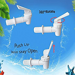 Replacement Cooler Faucet - 2 White and 2 Black Water Dispenser Tap Set Plastic Spigot.