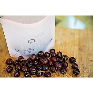 Reusable Silicone Food-Storage Cooking Bags - Airtight Zip Seal Colored Containers Keep Food Hot or Cold - Baby Food Prep or Sous Vide - (2L 4M bags)…