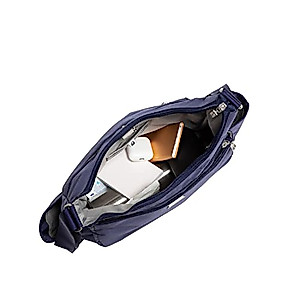 Baggallini Essential Hobo Crossbody Bag for Women - Built-in RFID Card Holder - Hobo Travel Bag with Luggage Sleeve