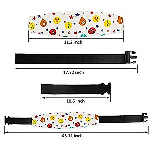 Packs of 2 Toddler Car Seat Neck Relief and Head Support, Pillow Support Head Band Easy Installation On Most Convertible Seats and Safety to Babies and Kids(Bear)