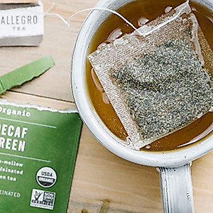 Allegro Tea Organic Decaf Green Tea Bags, 20 Count
