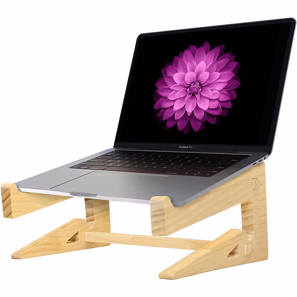 Thibault Laptop Stand for Desk, Laptop Riser Computer Stand Wooden MacBook Stand, Ergonomic Laptop Holder Compatible with MacBook/Dell/HP/Lenovo 10-17 Laptops, Work from Home Laptop Riser