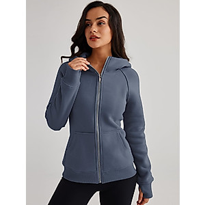 Trendy Queen Womens Hoodies Full Zip Oversized Sweatshirts Pullover Fleece Sweaters Long Sleeve With Pockets Winter Coats Fall Outfits Y2k Clothes Fashion Teen Girls Greyblue