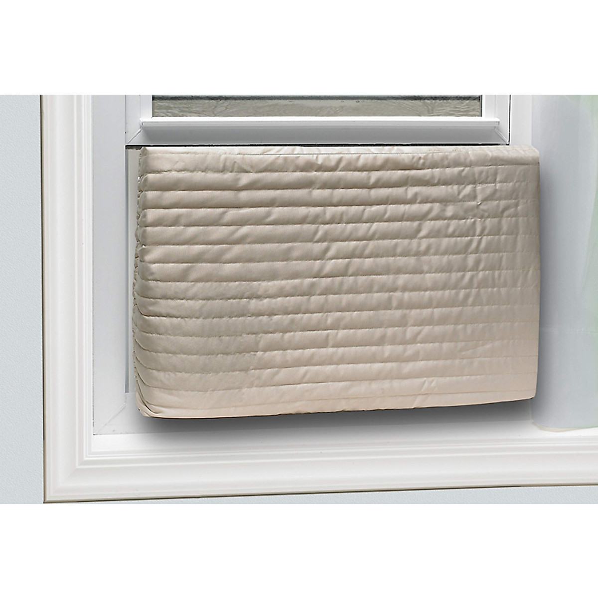 Frost King, Large, fits units up to 20" x 28" AC11H Indoor Quilted 2-Piece Standard Air Conditioner Cover, 20in Wide x 28in Long, Beige