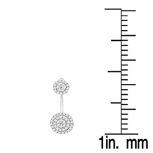 Dazzlingrock Collection 0.55 Carat (ctw) Round White Diamond Ladies Stud Earrings Jackets Set 1/2 CT, Sterling Silver
